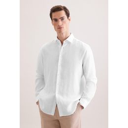 Leinenhemd Seidensticker "Schwarze Rose", Herren, Gr. XXL (45), normale &Auml;rmell&auml;ngen, wei&szlig;, 100% Leinen, unifarben, regular fit, 2-Knopf-Manschette, Hemden, Regular 1/1 Kentkragen Uni