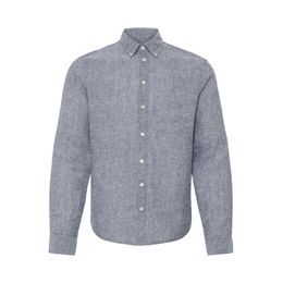 Langarmhemd Casual Friday "Langarmhemd CFAnton", Herren, Gr. 3XL, N-Gr, blau (schwarz navy), Obermaterial: 100% Leinen LI., Hemden