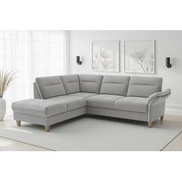 Sit & More Ecksofa SIT & MORE "Pamela", beige (silber), B:218cm H:90cm T:212cm, 100% Polyester, Sofas, Ecksofa, Liegefl&auml;che aus Originalstoff