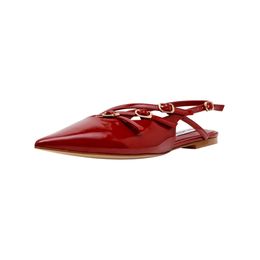 Ballerina Steve Madden "Steve Madden Ballerinas Lederimitat", Damen, Gr. 40, rot (weinrot), Lederimitat, Schuhe Ballerina