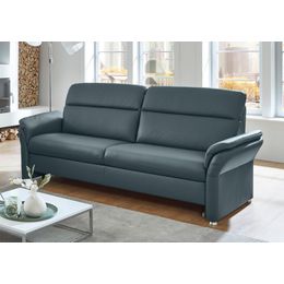 3-Sitzer DIE PLANBAR "PN-EM16031, Breite 216 cm", blau (torro graphite blau), B:216cm H:96cm T:92cm, Sofas, Echtleder mit Federkernpolsterung, wahlweise mit Armteilverstellung