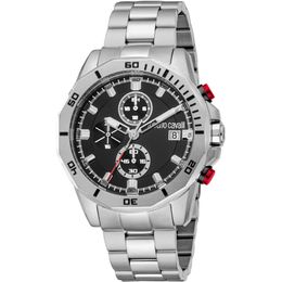 Chronograph Roberto Cavalli "Uomo Sport III", silber (silberfarben, schwarz), Armbanduhren, Herren, Chronograph, Quarzuhr, Armbanduhr, Herrenuhr, Edelstahlarmband, analog, Tag