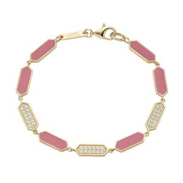 Armband "mit Emaille-Einlagen und Zirkonia, Silber 925", gold, Giorgio Martello MILANO, Armb&auml;nder, Damen, 18cm, Silber 925 (Sterlingsilber), Armband