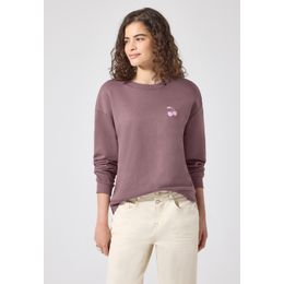Sweatshirt STREET ONE STUDIO, Damen, Gr. 36, lila (hazy rose), Sweatware, 60% Baumwolle, 40% Polyester, bedruckt, normal, Rundhals, B&uuml;ndchen, Sweatshirts Sweatshirt, mit Wording und Print