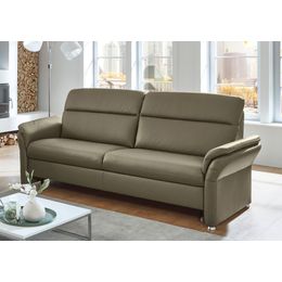 3-Sitzer DIE PLANBAR "PN-EM16031, Breite 216 cm", beige (torro olive), B:216cm H:96cm T:92cm, Sofas, Echtleder mit Federkernpolsterung, wahlweise mit Armteilverstellung