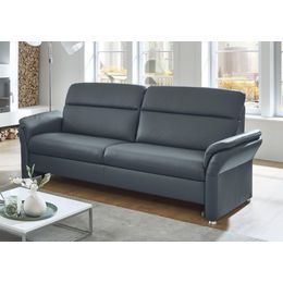 3-Sitzer DIE PLANBAR "PN-EM16031, Breite 216 cm", blau (torro graphite blau), B:216cm H:96cm T:92cm, Sofas, Echtleder mit Federkernpolsterung, wahlweise mit Armteilverstellung