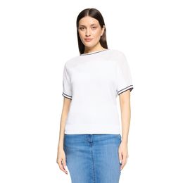 Kurzarmshirt Betty Barclay "Damen mit Struktur", Damen, Gr. 36, patch wei&szlig;, dunkelblau, Strick, Obermaterial: 100% Baumwolle, loose fit normal, Rundhals, Shirts