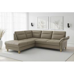 Sit & More Ecksofa SIT & MORE "Pamela", beige (savannah), B:218cm H:90cm T:212cm, 100% Polyester, Sofas, Ecksofa, Liegefl&auml;che aus Originalstoff