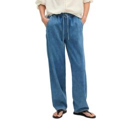 Marc O'Polo 5-Pocket-Jeans MARC O'POLO "aus Cashmere Touch Denim", Damen, Gr. L, Normalgr&ouml;&szlig;en, medium blau, Obermaterial: 92% Baumwolle, 6% Elastomultiester, 2% Elasthan, unifarben, loose fit kn&ouml;chelfrei, Jeans 5-Pocket-Jeans