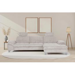 Ecksofa DIE PLANBAR "MP-IN14007, Breite 318 cm", cord ecru, B:318cm H:84cm T:180cm, 100% Polyester, Sofas, Ecksofa, wahlweise mit Bettfunktion und verstellbaren Kopfst&uuml;tzen