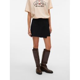 V&eacute;ro Moda Shorts VERO MODA "VMMELINA HW SHORT SKORT SOLID NOOS", Damen, Gr. XS (34), N-Gr, schwarz, Web, Obermaterial: 69% Polyester, 28% Viskose, 3% Elasthan, unifarben, relaxed fit kurz, Hosen Shorts