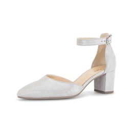 Spangenpumps Gabor "Spangenpumps", Damen, Gr. 35,5, wei&szlig; (grau), Schuhe Spangenpumps