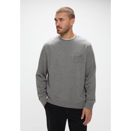 Sweatshirt Street One MEN, Herren, Gr. L (42), grau (metal grau melange), Sweatware, 80% Baumwolle, 20% Polyester, unifarben, normal, Rundhals, Rippb&uuml;ndchen, Sweatshirts Sweatshirt, im soften Baumwoll-Mix