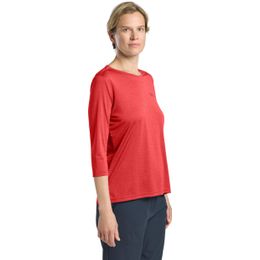 Funktionsshirt Jack Wolfskin "CROSSTRAIL 3/4 T W", Damen, Gr. M (38/40), rot (vibrant, rot), Obermaterial: 100% Polyester, Shirts Funktionsshirt