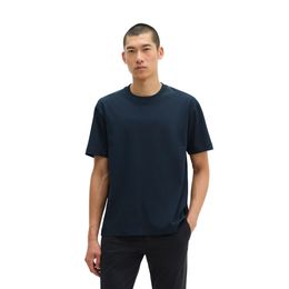 Marc O'Polo T-Shirt MARC O'POLO "aus schwerem Bio-Baumwoll-Jersey", Jungen, Gr. L, blau (schwarz navy), Obermaterial: 100% Baumwolle, unifarben, Basic, relaxed fit, Rundhals, Shirts T-Shirt