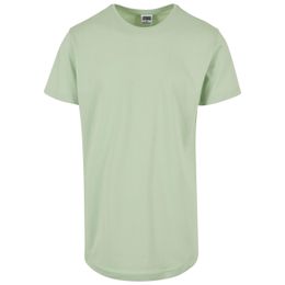 Kurzarmshirt Urban Classics "Urban Classics Herren Shaped Long Tee", Jungen, Gr. M, gr&uuml;n (vintagegr&uuml;n), 100% Baumwolle, unifarben, normal, Rundhals, Shirts