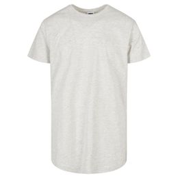 Kurzarmshirt Urban Classics "Urban Classics Herren Shaped Long Tee", Jungen, Gr. S, wei&szlig; (lightgrau), 100% Baumwolle, unifarben, normal, Rundhals, Shirts