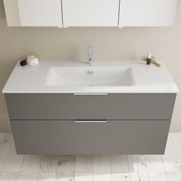 Burgbad Eqio Schrank mit Slim Keramik-Waschtisch, mit Spiegelschrank, SHCP122LF6584C0001G0146,