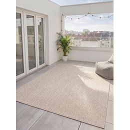 benuta Basic In- & Outdoor-Teppich Iowa Cream 80x150 cm - Teppich f&uuml;r Balkon, Terrasse & Garten