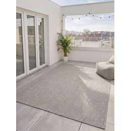 benuta Basic In- & Outdoor-Teppich Iowa Hellgrau 80x150 cm - Teppich f&uuml;r Balkon, Terrasse & Garten