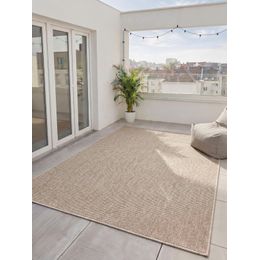 benuta Basic In- & Outdoor-Teppich Iowa Taupe 80x150 cm - Teppich f&uuml;r Balkon, Terrasse & Garten