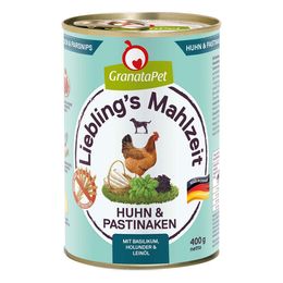 Granatapet Liebling's Mahlzeit Huhn und Pastinaken Hunde-Nassfutter zucker- und glutenfrei 6x400g