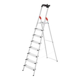 Hailo L80 ComfortLine, Alu-Sicherheits-Stehleiter, 8 Stufen (8040807)