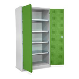 STIER Werkstattschrank 1940 x 1000 x 600 mm Hellgrau Gr&uuml;n (907576)