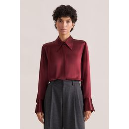 Hemdbluse Seidensticker, Damen, Gr. S (36), burgund, 100% Viskose, unifarben, regular fit, ohne Ausschnitt, Blusen Hemdbluse, 1/1 Kragen Uni