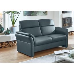 2-Sitzer DIE PLANBAR "PN-EM16031, Breite 158 cm", grau (torro graphite blau), B:158cm H:96cm T:92cm, Sofas, Echtleder mit Federkernpolsterung, wahlweise mit Armteilverstellung