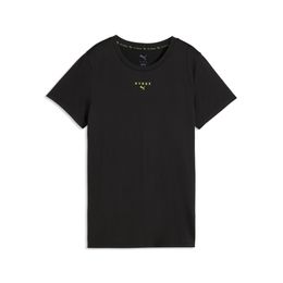 Trainingsshirt Puma "W X HYROX POLY GRAPHIC TEE", Damen, Gr. L, schwarz (Puma schwarz), Jersey, Obermaterial: 100% Polyester, regular fit normal, Rundhals, Shirts, Regular Fit, schnell trocknendes Material, atmungsaktiv