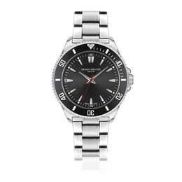 Quarzuhr FRANZ B&Ouml;HLER "BA1-B090S", silber, Armbanduhren, Herren, Quarzuhr