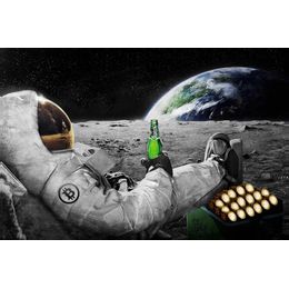 Leinwandbild AFFENGEILEBILDER "Moon Rockin by David Drake auf Keilrahmen gespannt", farbe bild(er): wei&szlig;,grau.gr&uuml;n, B:40cm H:30cm T:2cm, Leinen, Bilder, Leinwandbild, Kunstdruck Wandbild Bild in verschiedenen Formaten