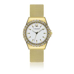 Quarzuhr CLARE MOSS "CMA7-B038G", gold, Armbanduhren, Damen, Quarzuhr