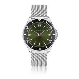 Quarzuhr FRANZ B&Ouml;HLER "BA2-B010S", gr&uuml;n (silber), Armbanduhren, Herren, Quarzuhr