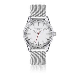 Quarzuhr FRANZ B&Ouml;HLER "BB4-B010S", silber, Armbanduhren, Herren, Quarzuhr