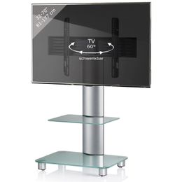 Wohnzimmertisch Vcm "TV Standfu&szlig; Glas Fernseh Rollen St&auml;nder Fu&szlig; Tosal", gr&uuml;n (mattglas), B:60cm T:44cm, Regale, TV-Board