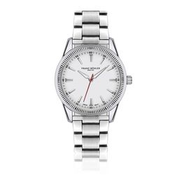 Quarzuhr FRANZ B&Ouml;HLER "BB4-B090S", silber, Armbanduhren, Herren, Quarzuhr