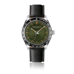 Quarzuhr FRANZ B&Ouml;HLER "BA6-S010S", gr&uuml;n (schwarz), Armbanduhren, Herren, Quarzuhr