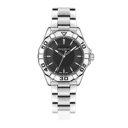 Quarzuhr FRANZ B&Ouml;HLER "BB2-B090S", silber, Armbanduhren, Herren, Quarzuhr