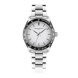Quarzuhr FRANZ B&Ouml;HLER "BA7-B090S", silber, Armbanduhren, Herren, Quarzuhr