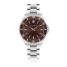 Quarzuhr FRANZ B&Ouml;HLER "BA4-B090S", silber, Armbanduhren, Herren, Quarzuhr
