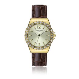 Quarzuhr CLARE MOSS "CMA6-S088G", gold (braun), Armbanduhren, Damen, Quarzuhr