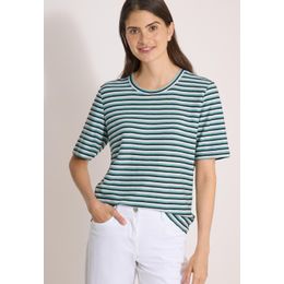 Print-Shirt Cecil, Damen, Gr. XXL (46), bunt (palm breeze gr&uuml;n), Web, 50% Baumwolle, 50% Modal, gestreift, comfort fit normal, Rundhals, normaler Saum, Shirts, im Streifendesign