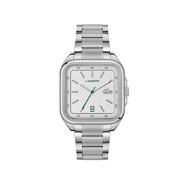 Quarzuhr Lacoste "Lacoste.12.12 UP", edelstahlfarben, silberfarben, Armbanduhren, Herren, Quarzuhr, Armbanduhr, Herrenuhr, Edelstahlarmband, analog