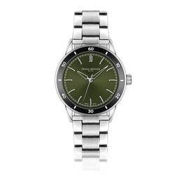 Quarzuhr FRANZ B&Ouml;HLER "BB7-B090S", silber, Armbanduhren, Herren, Quarzuhr
