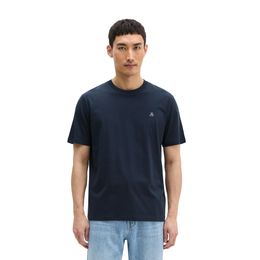 Marc O'Polo T-Shirt MARC O'POLO "aus reiner Bio-Baumwolle", Jungen, Gr. L, blau (schwarz navy), Obermaterial: 100% Baumwolle, unifarben, Basic, regular fit, Rundhals, Umschlagbund, Shirts T-Shirt