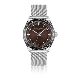 Quarzuhr FRANZ B&Ouml;HLER "BA8-B010S", silber, Armbanduhren, Herren, Quarzuhr