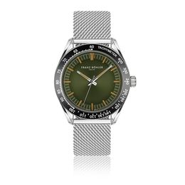 Quarzuhr FRANZ B&Ouml;HLER "BA6-B010S", silber, Armbanduhren, Herren, Quarzuhr