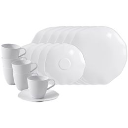 Villeroy & Boch Geschirr-Set VILLEROY & BOCH "Kaffeeservice Pura 18er Set wei&szlig;", wei&szlig;, 18, Porzellan, Geschirr-Sets, Geschirr-Set, Sp&uuml;lmaschinenfest, Mikrowellensicher